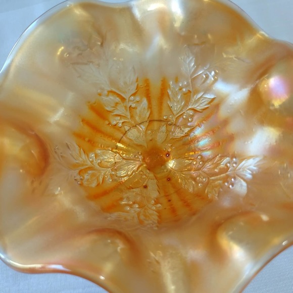 Fenton | Dining | Vintage Fenton Holly Berry Carnival Glass Marigold ...